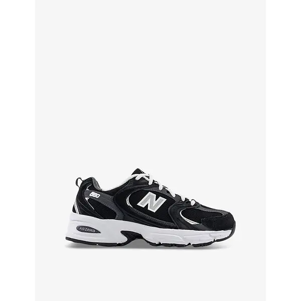 NEW BALANCE Leather And Mesh Low-top Trainers - Black White Grey