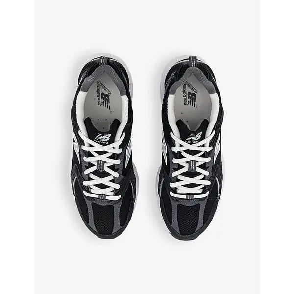 NEW BALANCE Leather And Mesh Low-top Trainers - Black White Grey