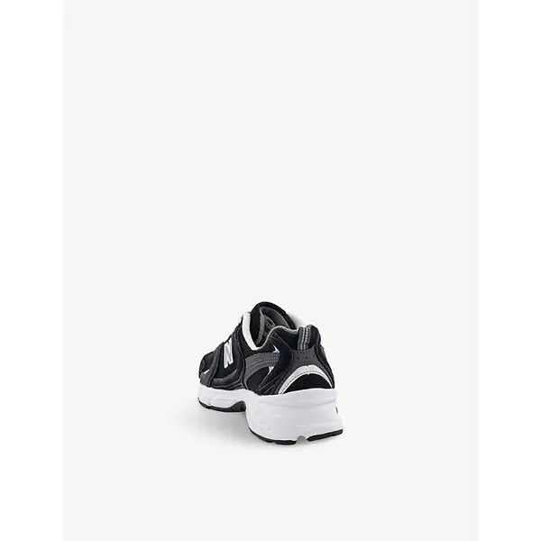 NEW BALANCE Leather And Mesh Low-top Trainers - Black White Grey