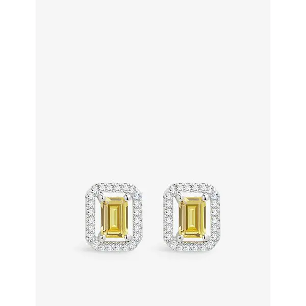 CARAT* LONDON Eton Sterling Cubic Zirconia Stud Earrings - Silver