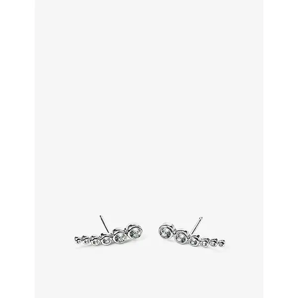 CARAT* LONDON Carissa Cubic Zirconia Climber Earrings - Silver