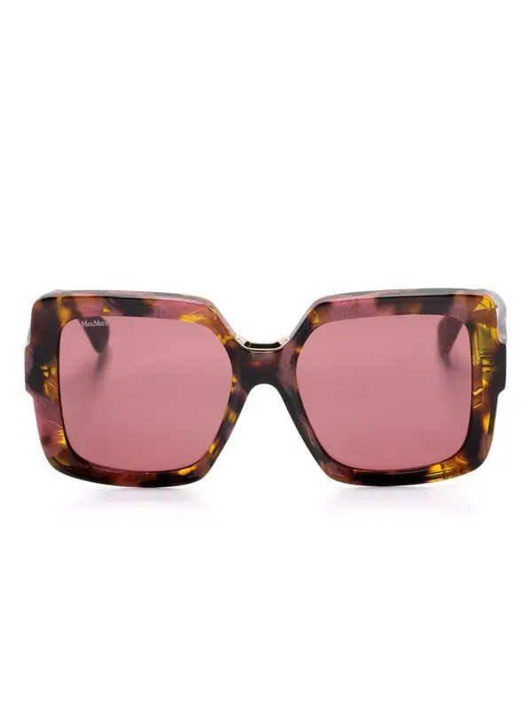 Max Mara Tortoiseshell Oversize-frame Sunglasses - Brown
