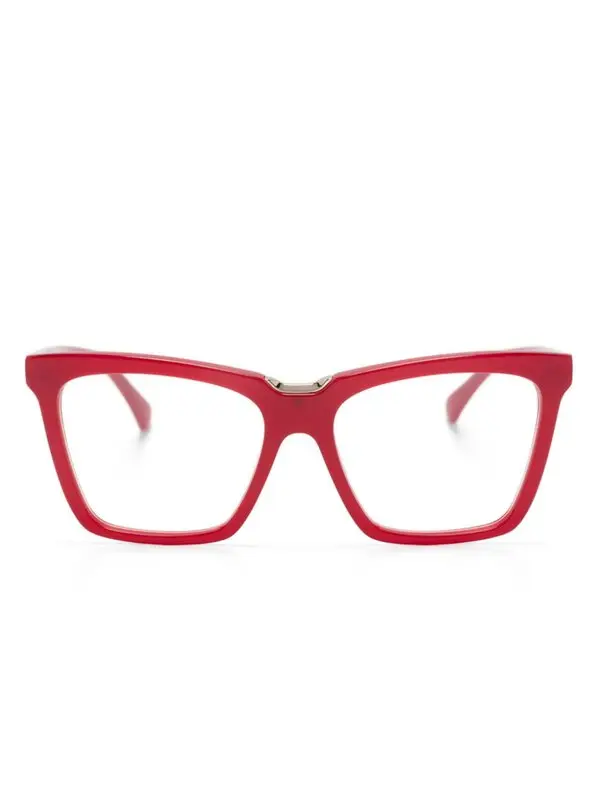 Max Mara Logo-print Cat-eye Frame Glasses - Red