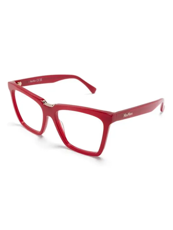 Max Mara Logo-print Cat-eye Frame Glasses - Red
