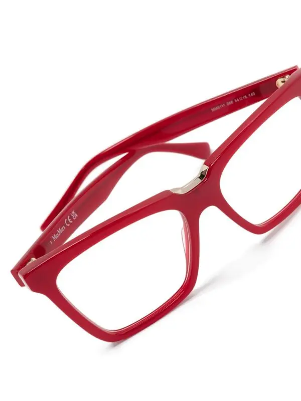 Max Mara Logo-print Cat-eye Frame Glasses - Red