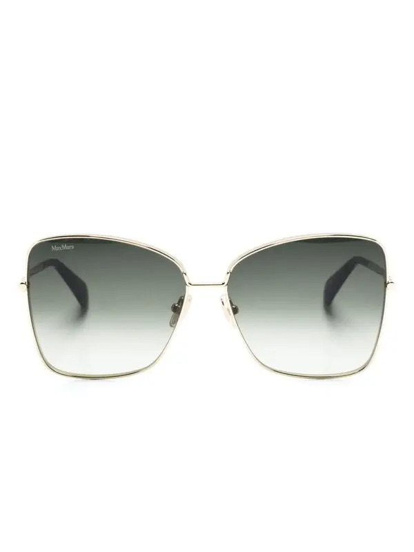 Max Mara Geometric-frame Sunglasses - Gold