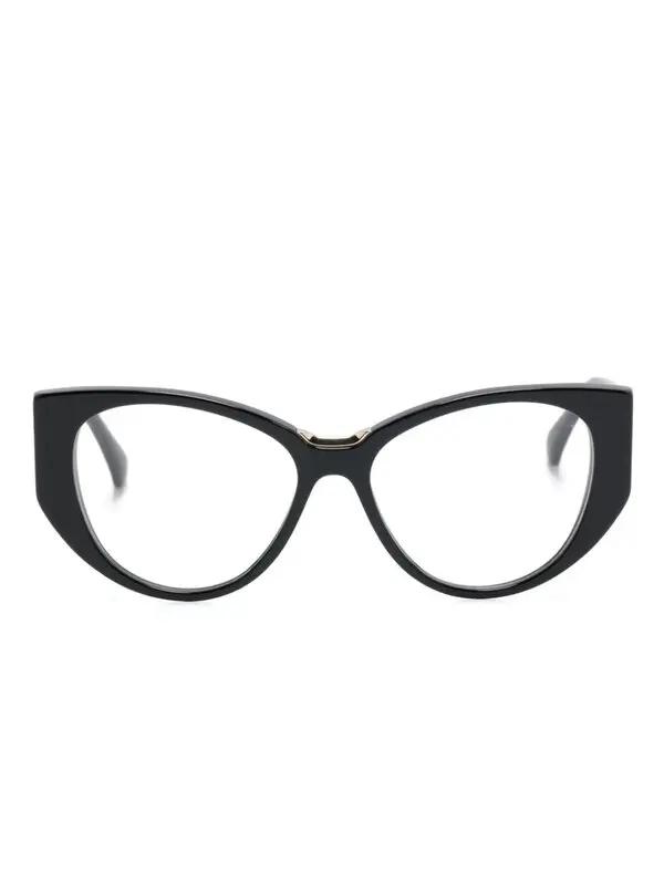 Max Mara Logo-engraved Cat-eye Glasses - Black