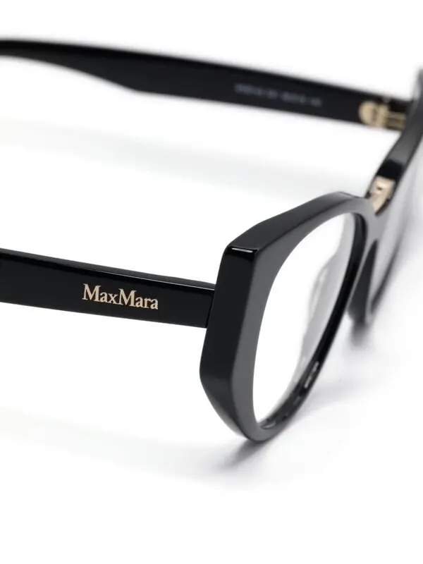 Max Mara Logo-engraved Cat-eye Glasses - Black