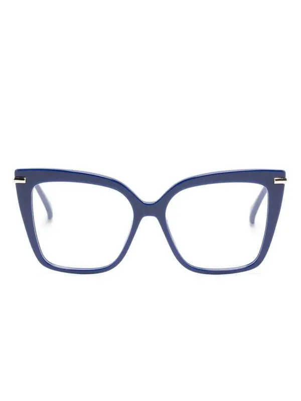 Max Mara Colourblock Butterfly-frame Glasses - Blue