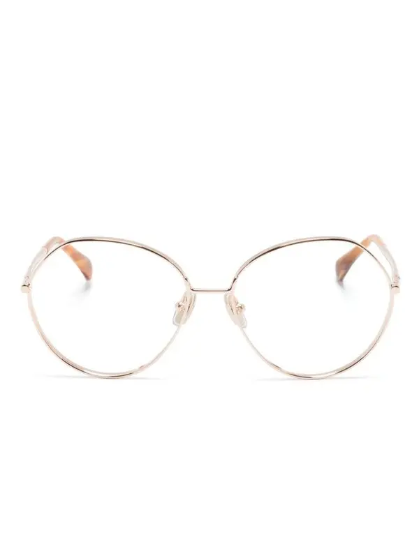 Max Mara Geometric-frame Glasses - Gold