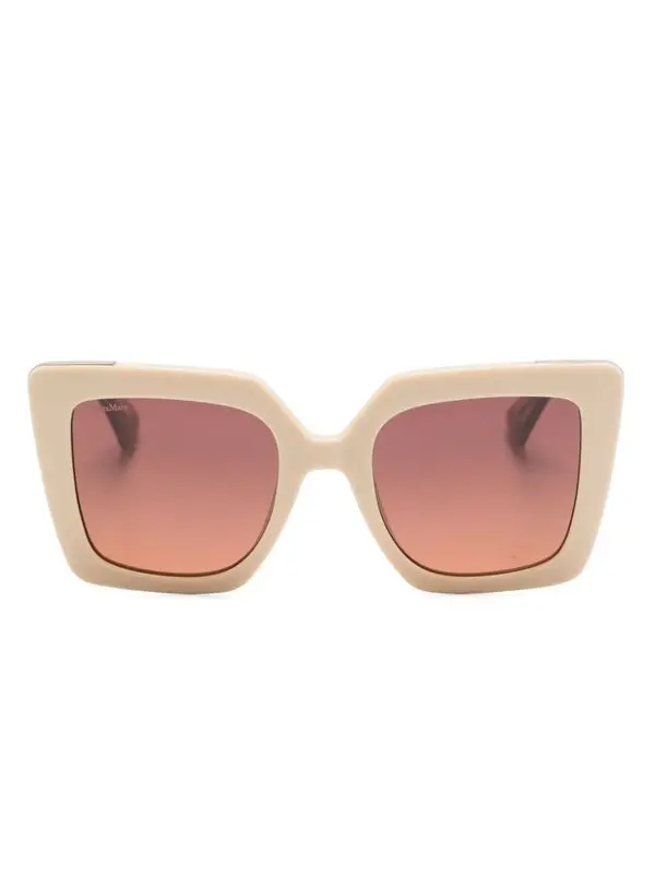 Max Mara Logo-engraved Cat-eye Sunglasses - Green