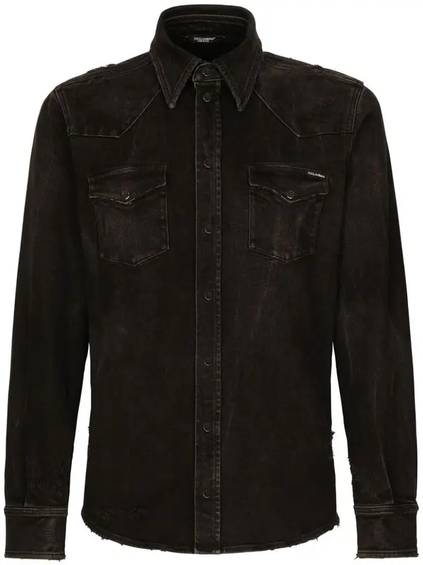 Dolce & Gabbana Distressed-effect Denim Shirt