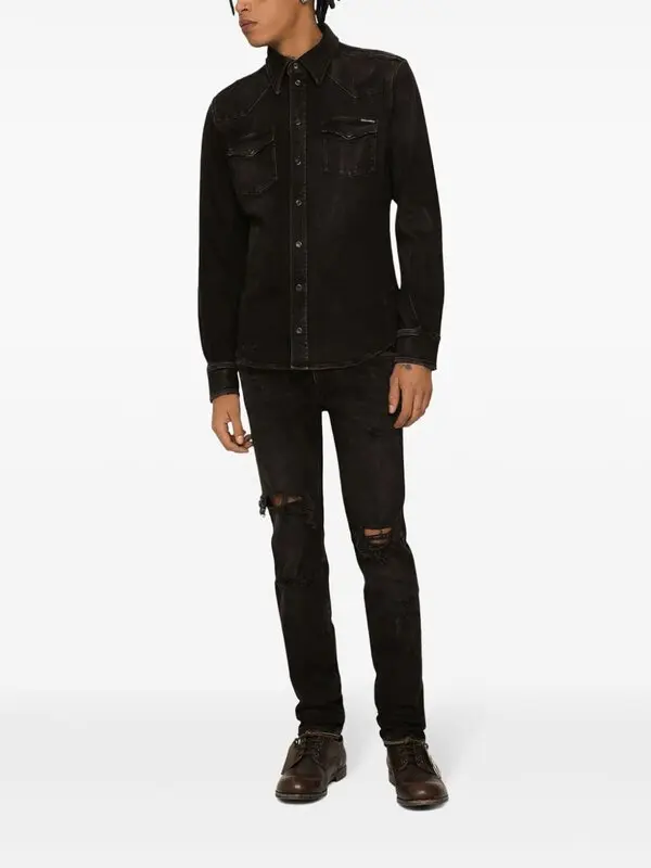 Dolce & Gabbana Distressed-effect Denim Shirt