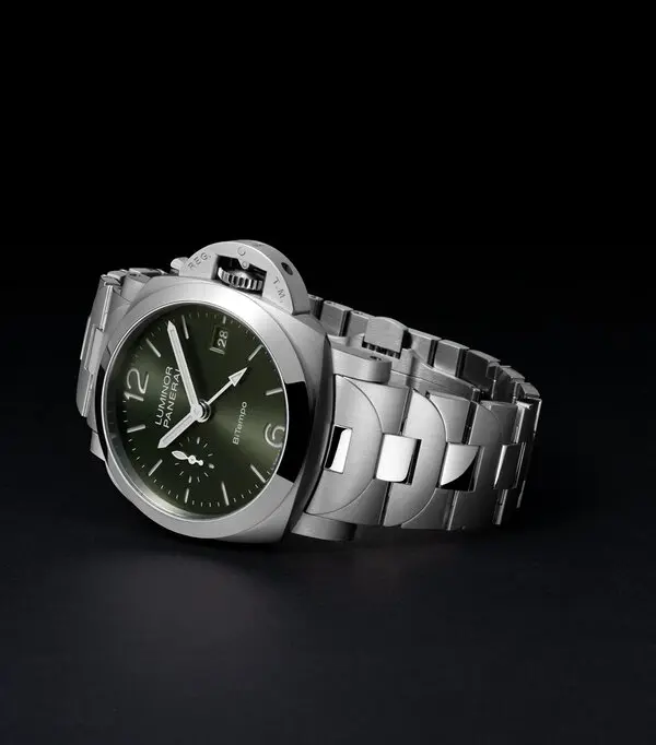 Panerai Brushed Steel Luminor Quaranta Bitempo Watch