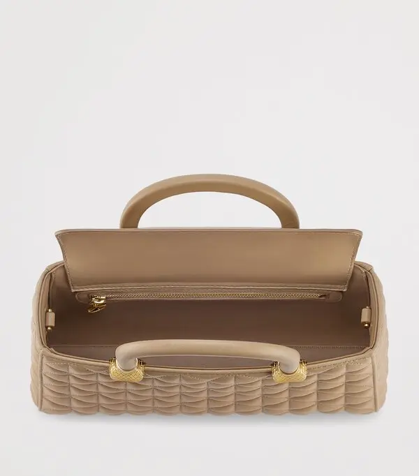 BVLGARI Leather Serpentine Duo Top-handle Bag