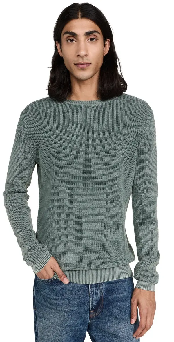 Faherty Brand Sunwashed Crew Neck Sweater - Mountain Olive