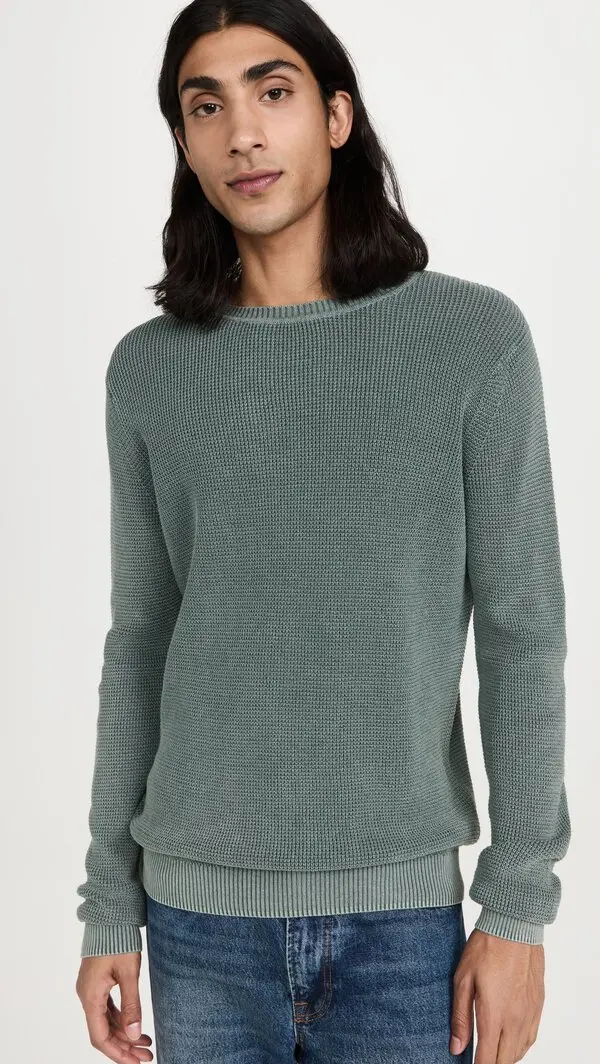 Faherty Brand Sunwashed Crew Neck Sweater - Mountain Olive