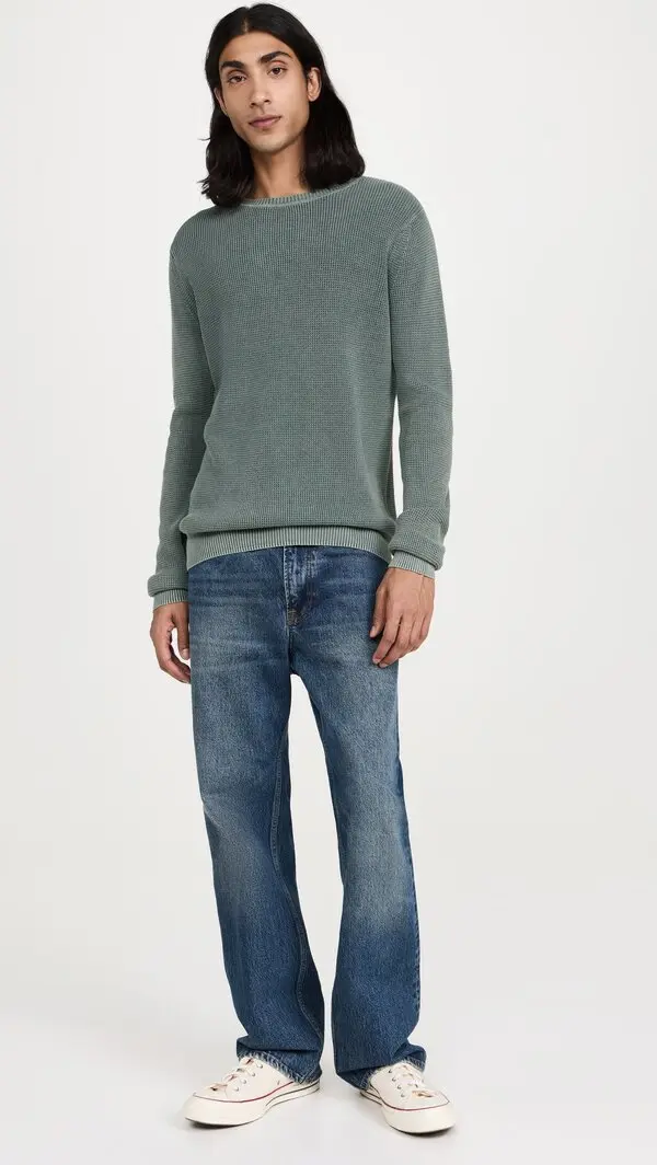 Faherty Brand Sunwashed Crew Neck Sweater - Mountain Olive