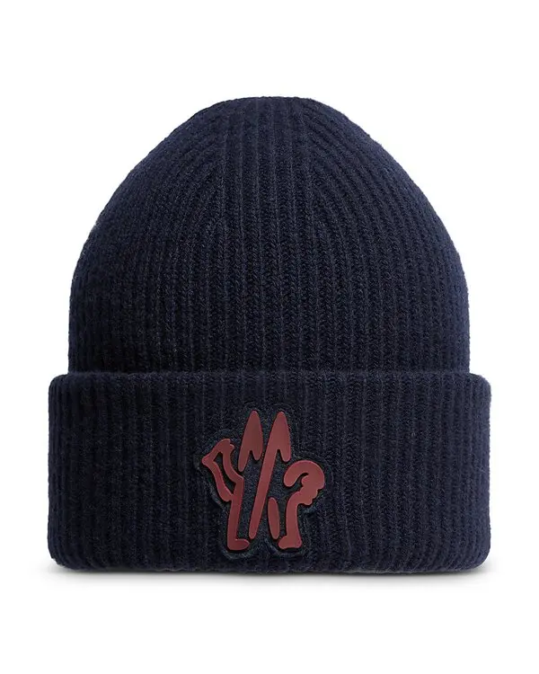 Moncler Wool Cuffed Beanie - Navy