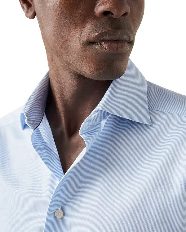 Eton Slim Fit Fine Striped Twill Shirt - Light Pastel