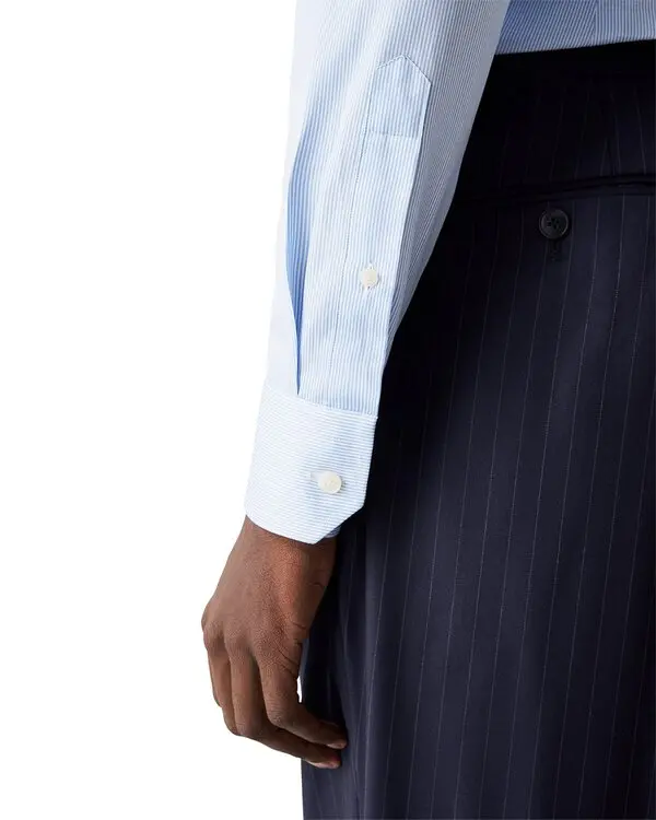 Eton Slim Fit Fine Striped Twill Shirt - Light Pastel