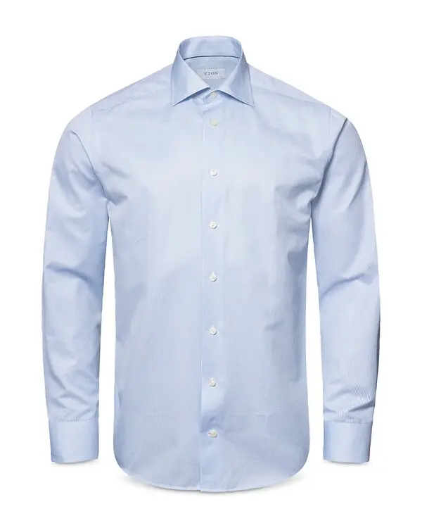 Eton Slim Fit Fine Striped Twill Shirt - Light Pastel