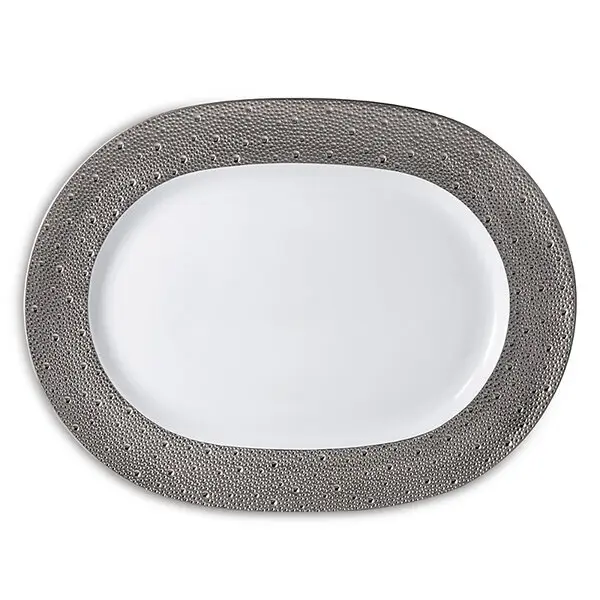 Bernardaud Ecume Platinum Oval Platter - No Color
