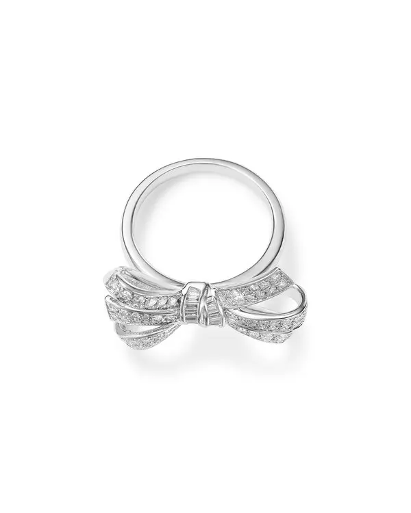 Bloomingdale'S Diamond And 14k Gold Bow Ring