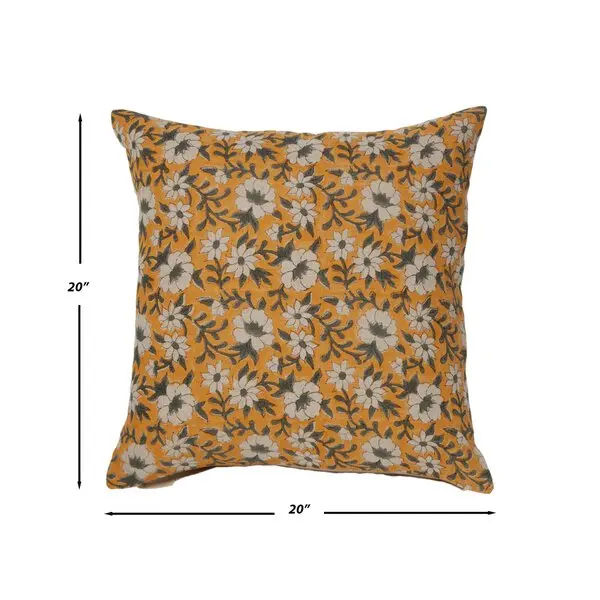 ROSELLI Sunflower Field Linen Decorative Pillow, 20 X 20