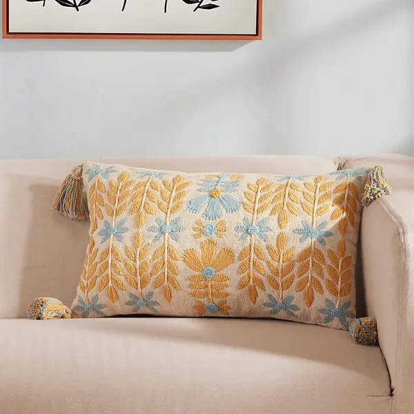 ROSELLI Stockholm Days Embroidered Decorative Pillow, 14 X 21 - Multi