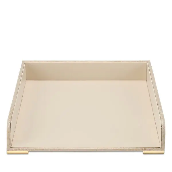 Aerin Classic Croc Embossed Leather Paper Tray