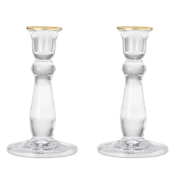 Aerin Sancia Tall Taper Candleholders, Set Of 2 - Clear