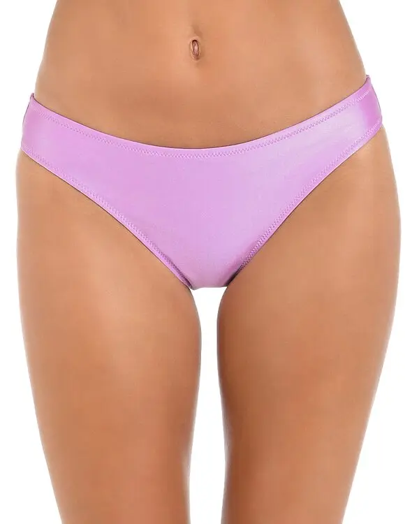 L'Agence Nicole Shimmer Bikini Bottom - Light Violet