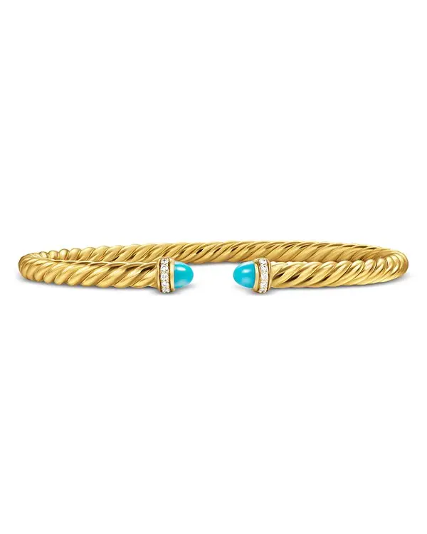David Yurman Cablespira Flex Bracelet - Turquoise/gold
