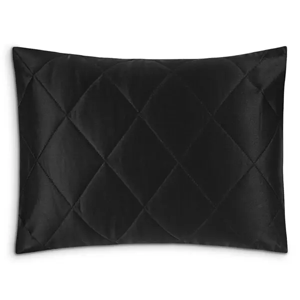 MATOUK Nocturne Sateen Quilted Boudoir Sham - Black