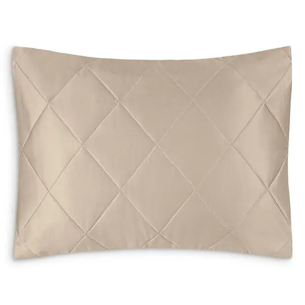MATOUK Nocturne Sateen Quilted Boudoir Sham - Khaki