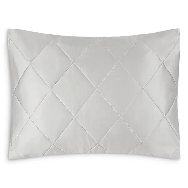 MATOUK Nocturne Sateen Quilted Boudoir Sham - Silver