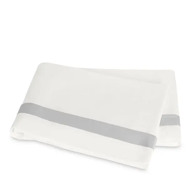 MATOUK Ambrose Flat Sheet, Full/queen - Bone/silver