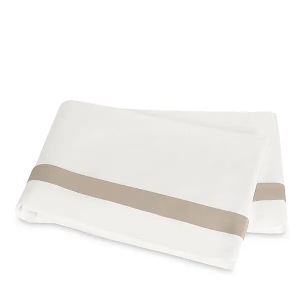 MATOUK Ambrose Flat Sheet, King - Bone/silver