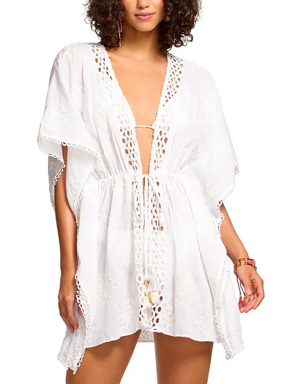 Ramy Brook Rogelia Swim Cover Up Dress - White Floral