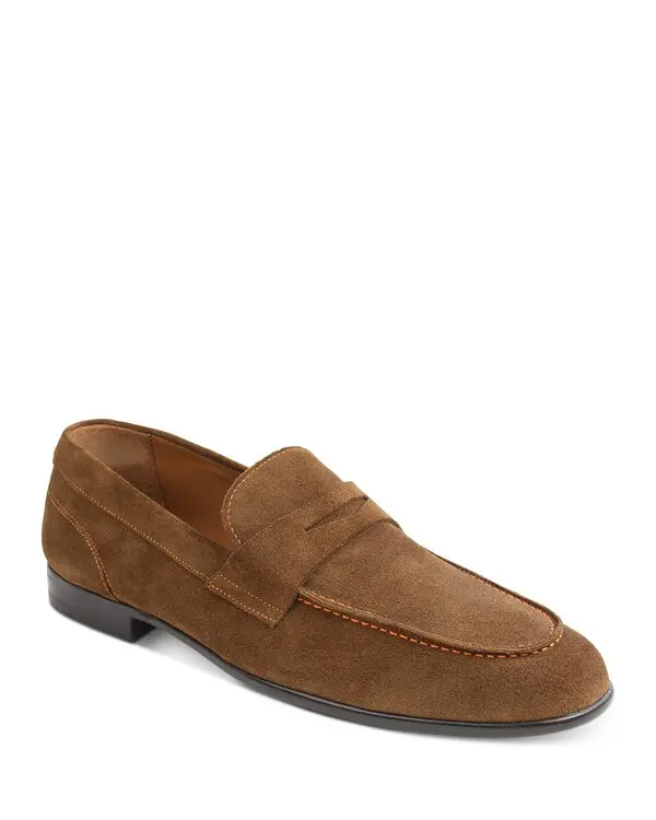 Bruno Magli Silas Slip On Penny Loafers - Cognac Suede  display picture 1