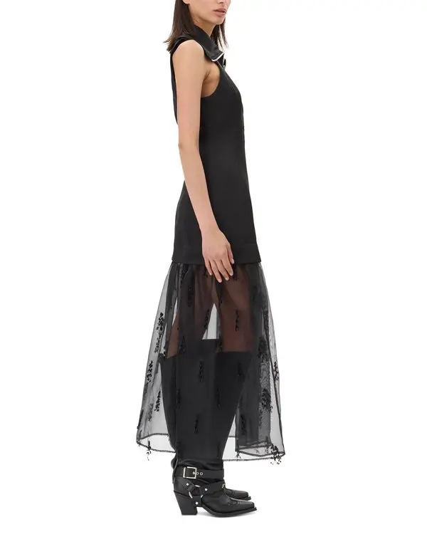 GANNI Fringed Organza Dress