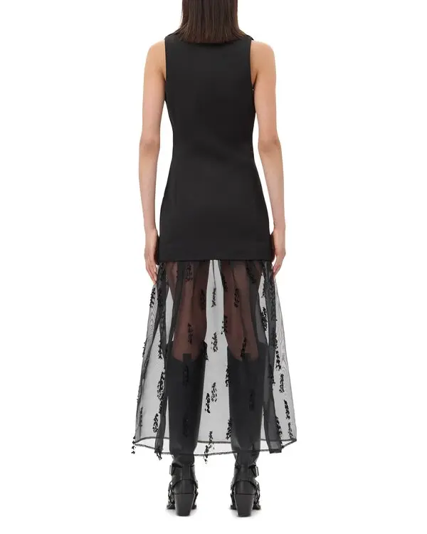 GANNI Fringed Organza Dress