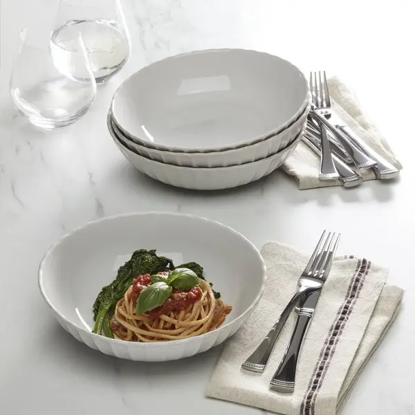 LENOX French Perle Scallop Pasta Bowls, Set Of 4