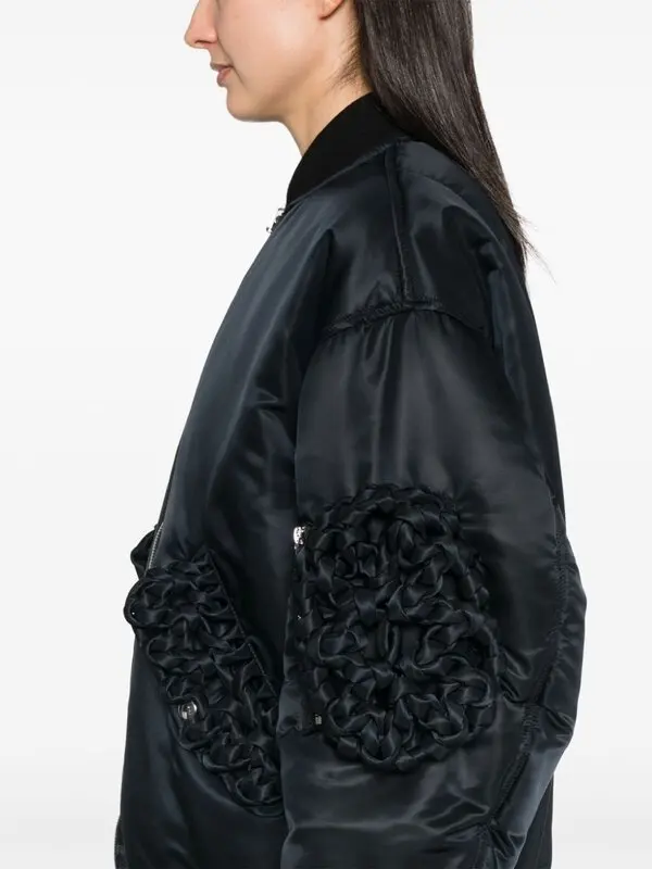 Noir Kei Ninomiya 3d-Detail Bomber Jacket In Black - 45% Off
