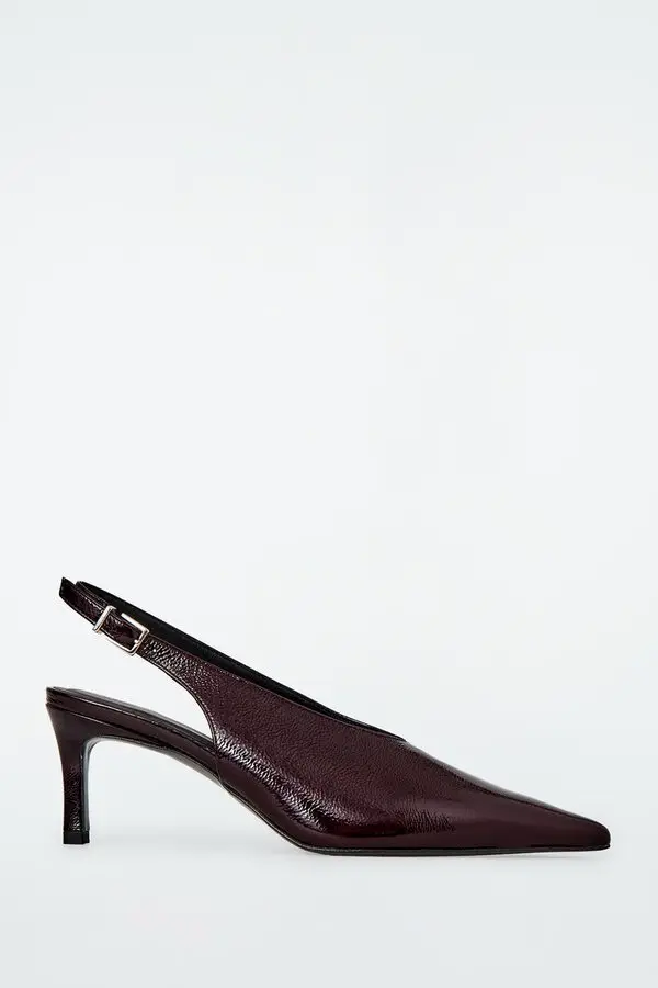 Cos Pointed Patent-leather Slingback Pumps
