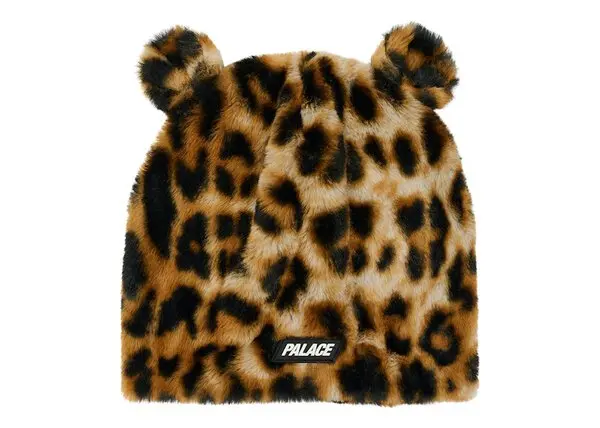 PALACE Furry Ears Nein Cuff Beanie - Leopard