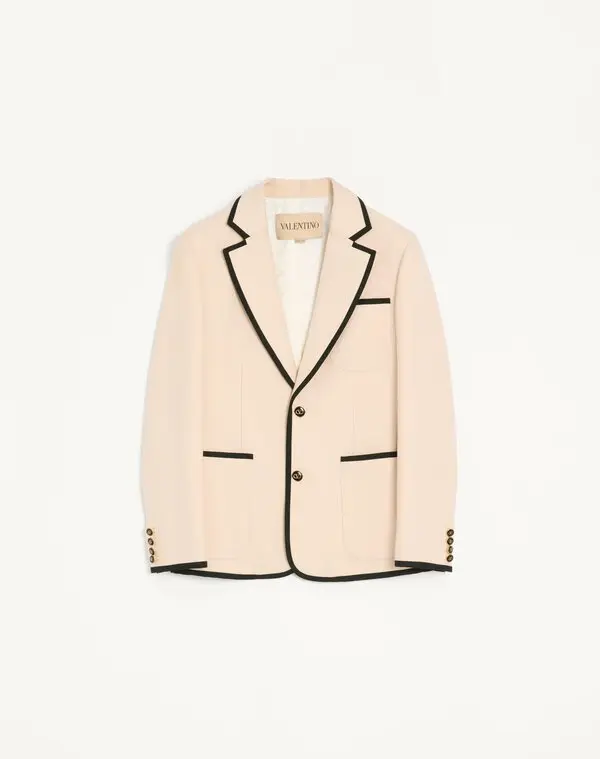 Valentino Garavani Single-breasted Wool Gabardine Jacket - Cream