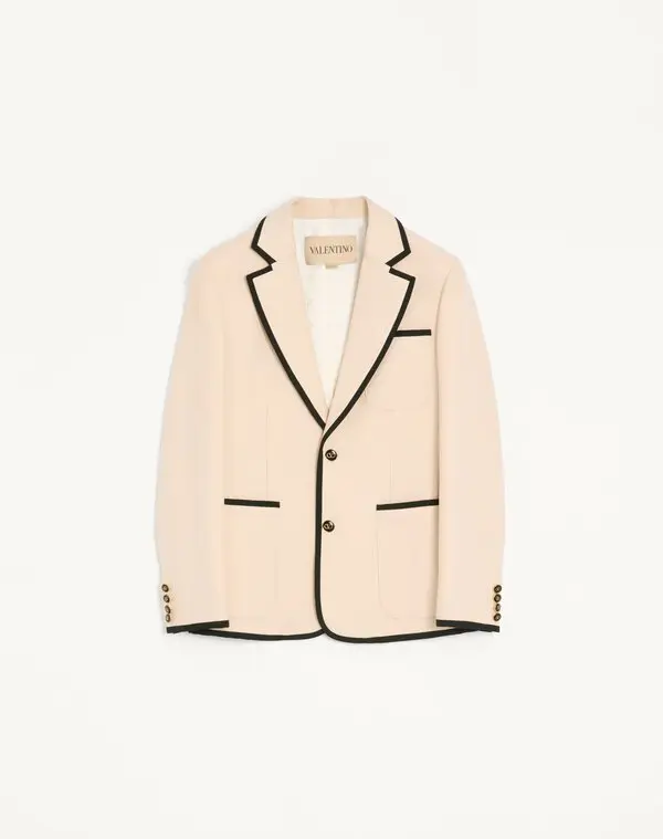 Valentino Garavani Single-breasted Wool Gabardine Jacket - Cream