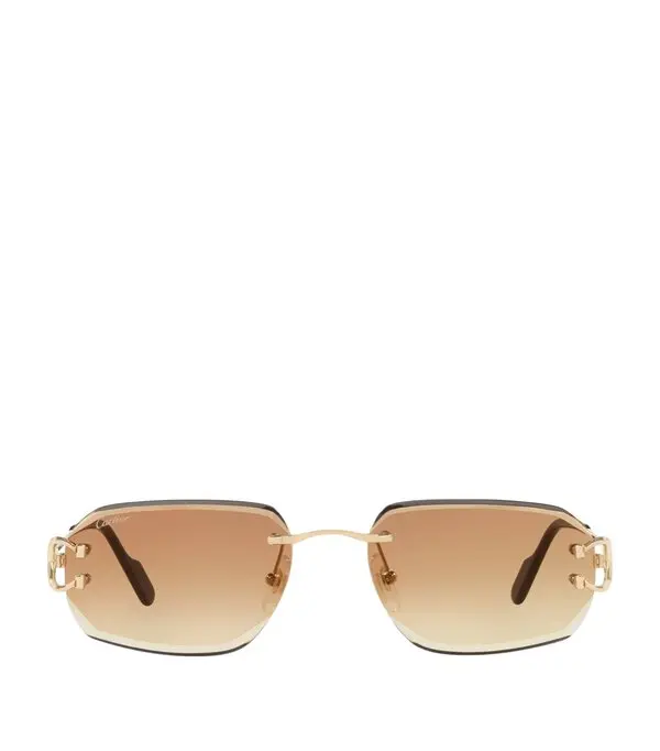 Cartier Metal Signature C De Ct046s Sunglasses - Gold